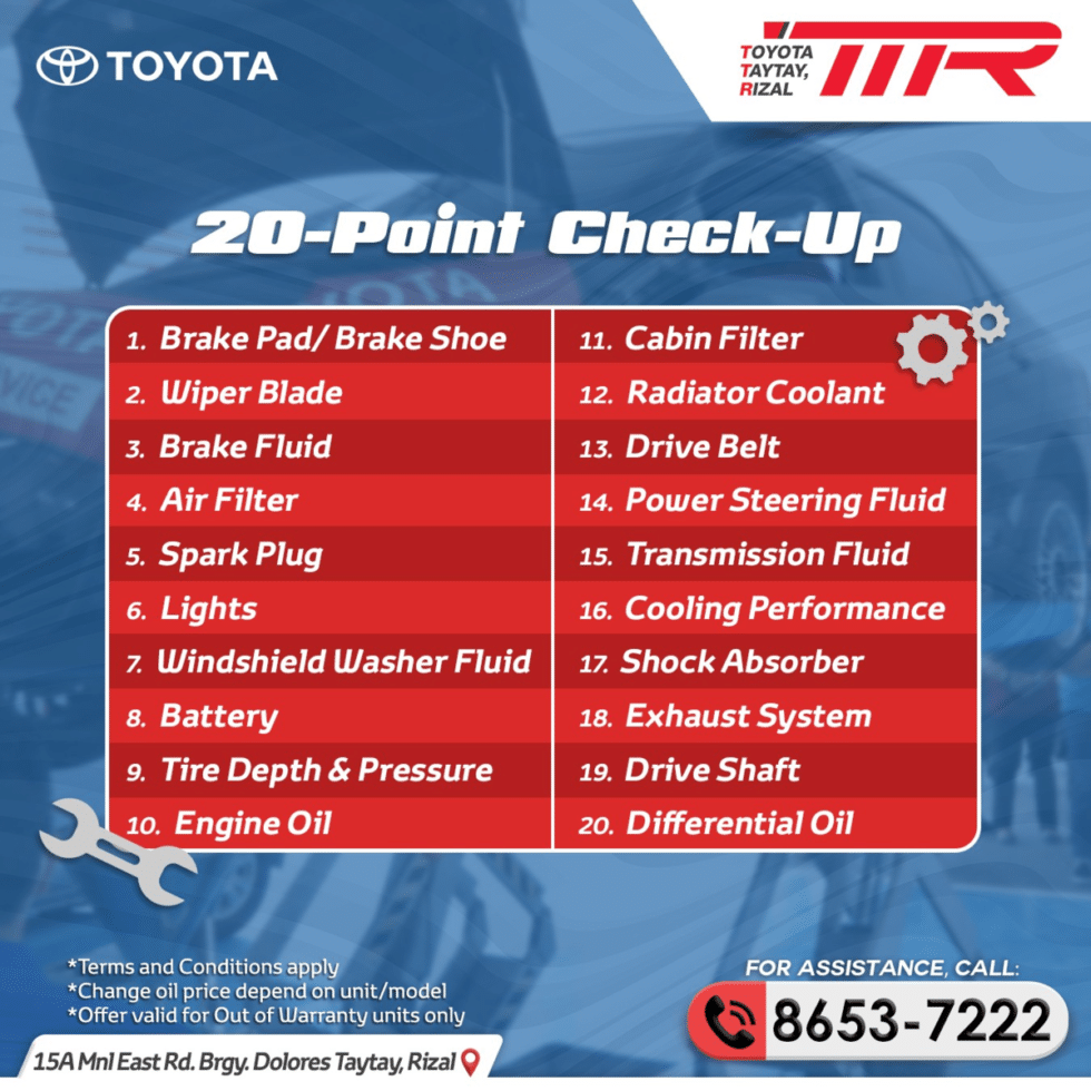 20-Point Check-Up - Toyota Taytay