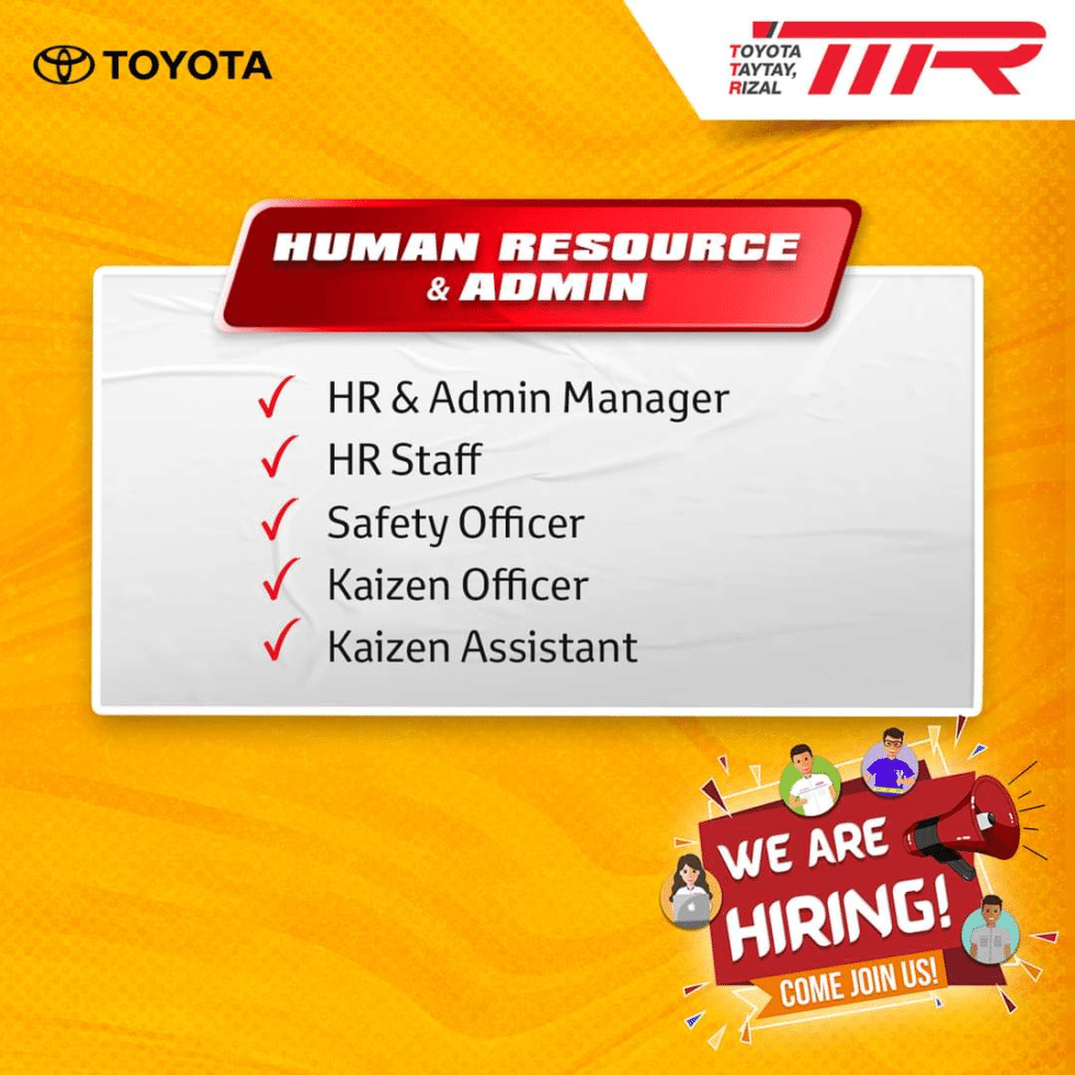 Human Resource and Admin - Toyota Taytay